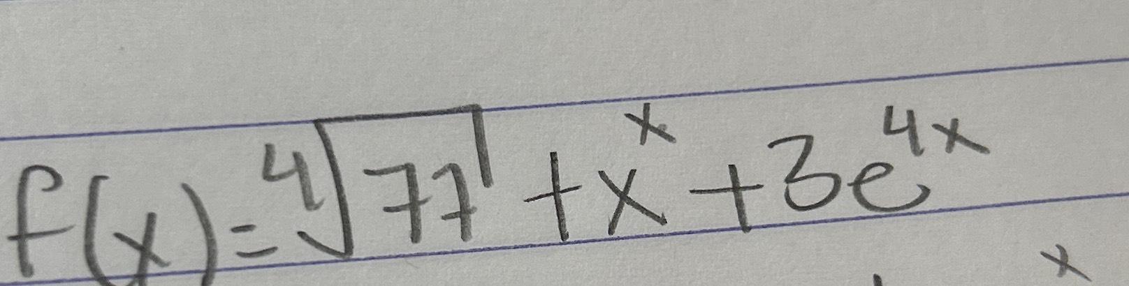 f(x)=774+xx+3e4x | Chegg.com