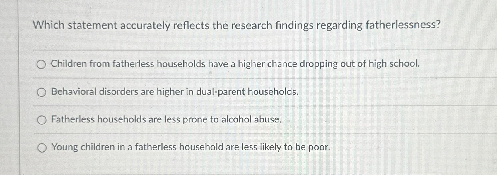 Solved Which statement accurately reflects the research | Chegg.com