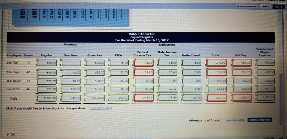 Solved PRINTER VERSION « « BACK NI th Problem 11-3A (Part | Chegg.com