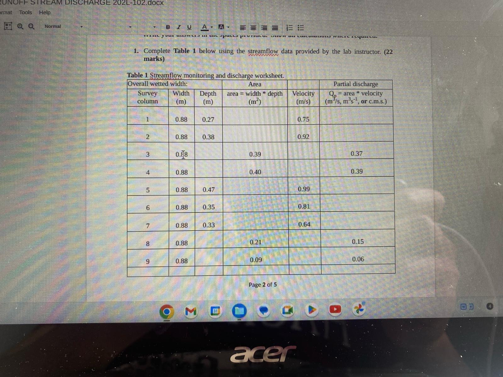 Solved UNUFF SIREAM DISCHARGE | Chegg.com