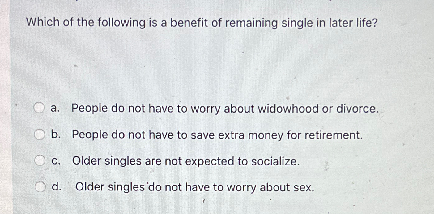 Solved Which of the following is a benefit of remaining | Chegg.com