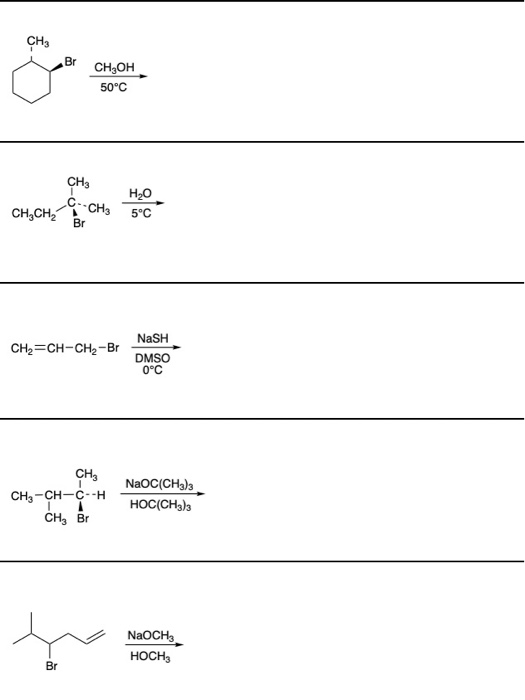 Solved CH3 Br CH2OH 50°C CH3 C.CH H2O 5°C CH,CH2 Br | Chegg.com