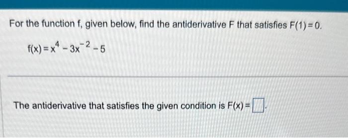 Solved For the function f, given below, find the | Chegg.com