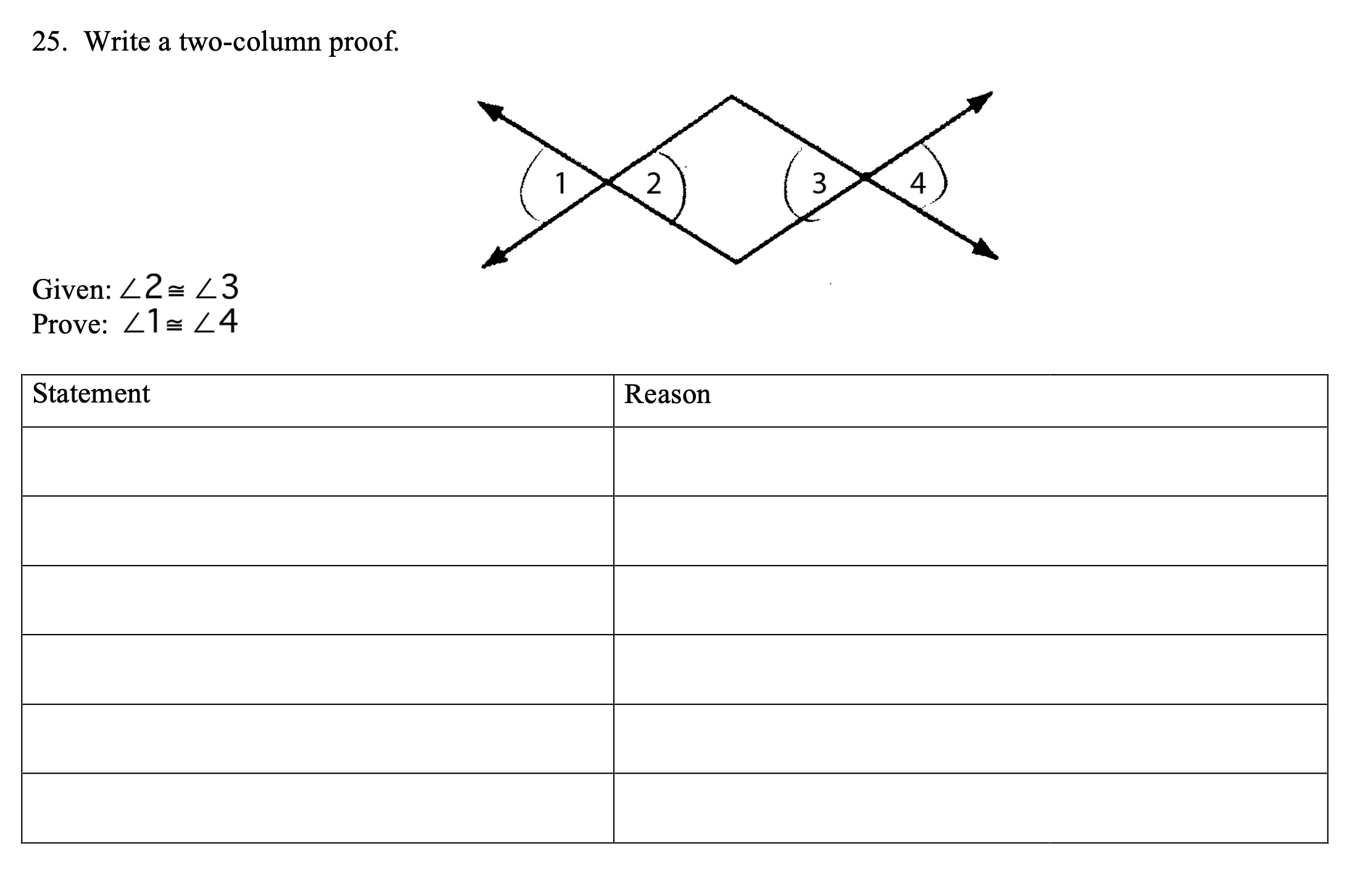 Solved Write a two-column proof. | Chegg.com