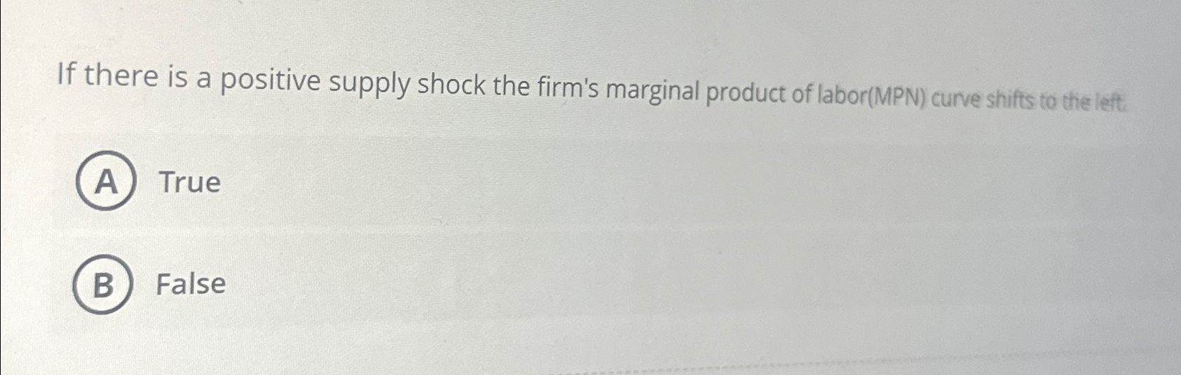 Solved If there is a positive supply shock the firm's | Chegg.com