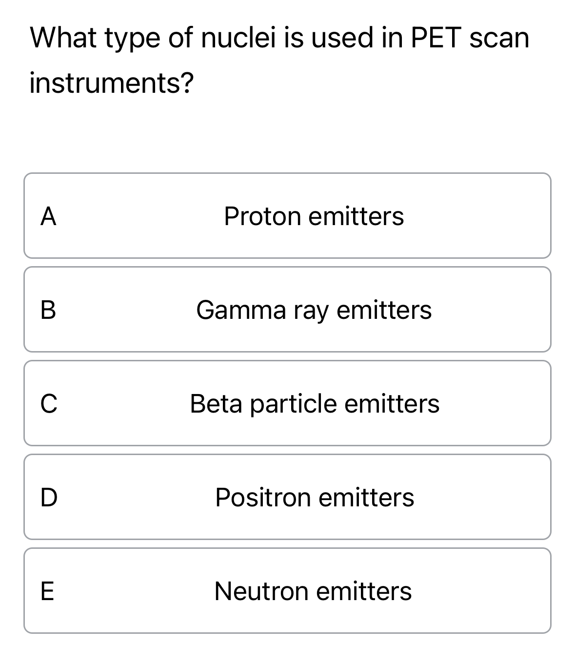 Solved What type of nuclei is used in PET scan | Chegg.com
