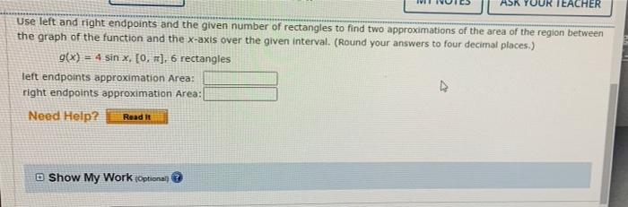 Solved Use left and right endpoints and the given number of | Chegg.com