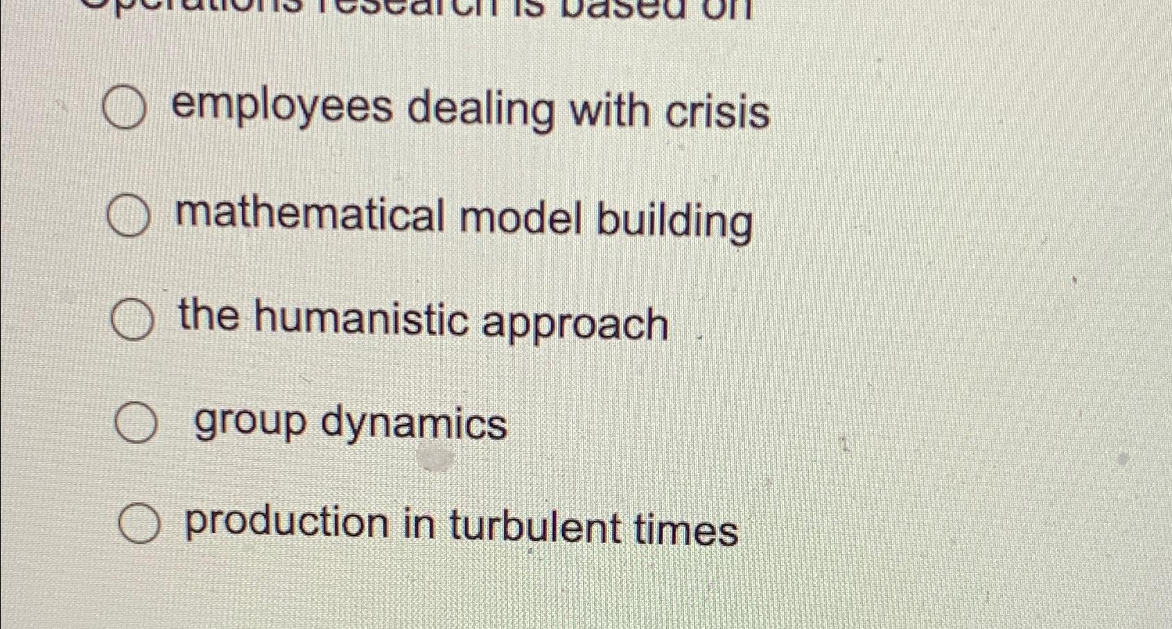 Solved employees dealing with crisismathematical model | Chegg.com