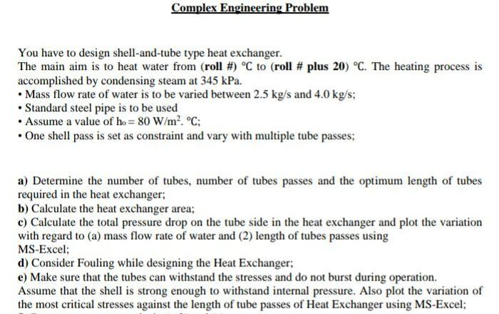 Solved Complex Engineering Problem You have to design | Chegg.com