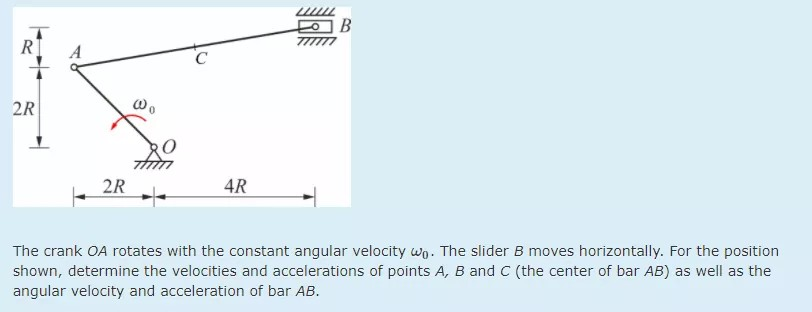 Solved B R с 2R 2R 4R The crank OA rotates with the constant | Chegg.com