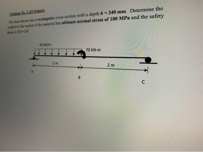 Solved triom 5 Peints: The beam bow has a rectangular cross | Chegg.com