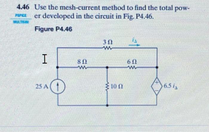 Solved 4.43 a) Use the mesh-current method to solve for iA | Chegg.com