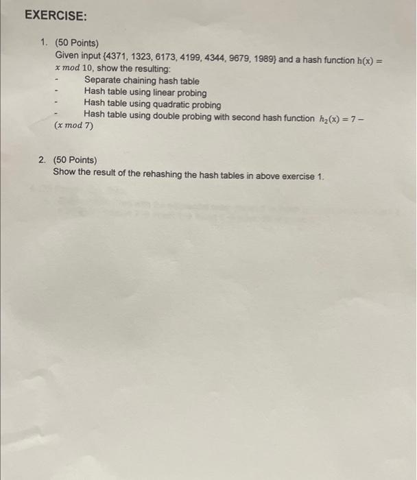 Solved 1. (50 Points) Given input | Chegg.com