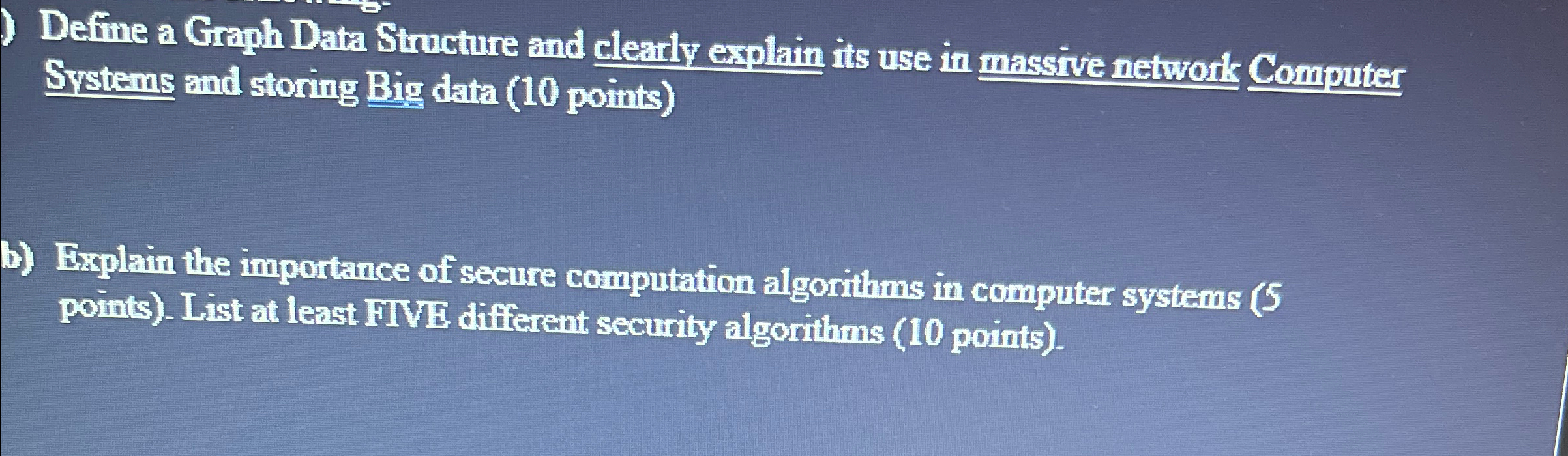 Solved Define a Graph Data Structure and clearly explain its | Chegg.com