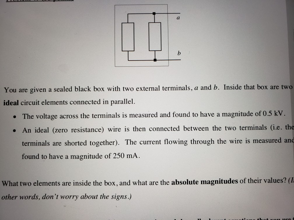 Solved You are given a sealed black box with two external | Chegg.com
