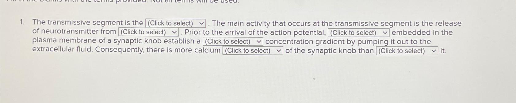 Solved The transmissive segment is the (Click to select) . | Chegg.com