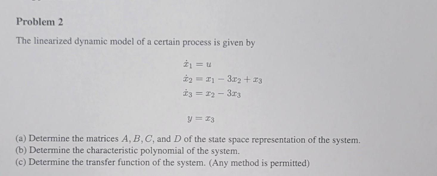 Solved The linearized dynamic model of a certain process is | Chegg.com