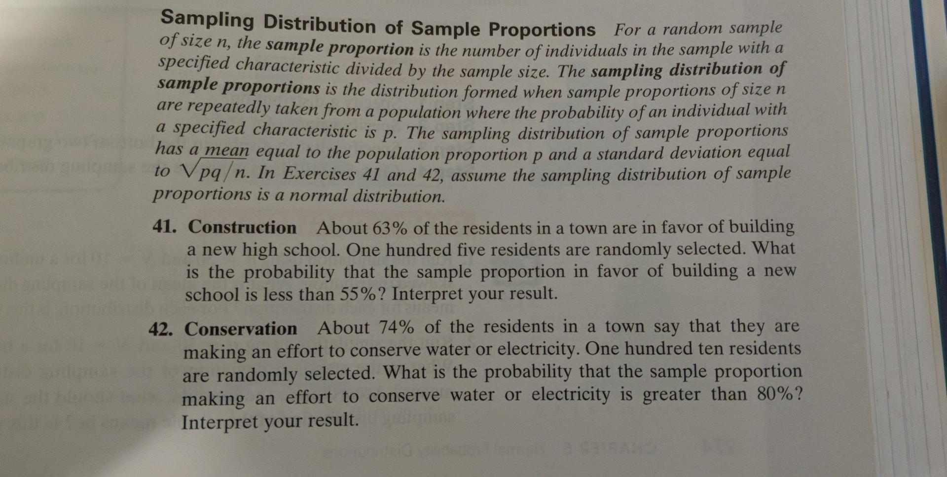 Solved Sampling Distribution of Sample Proportions for a | Chegg.com
