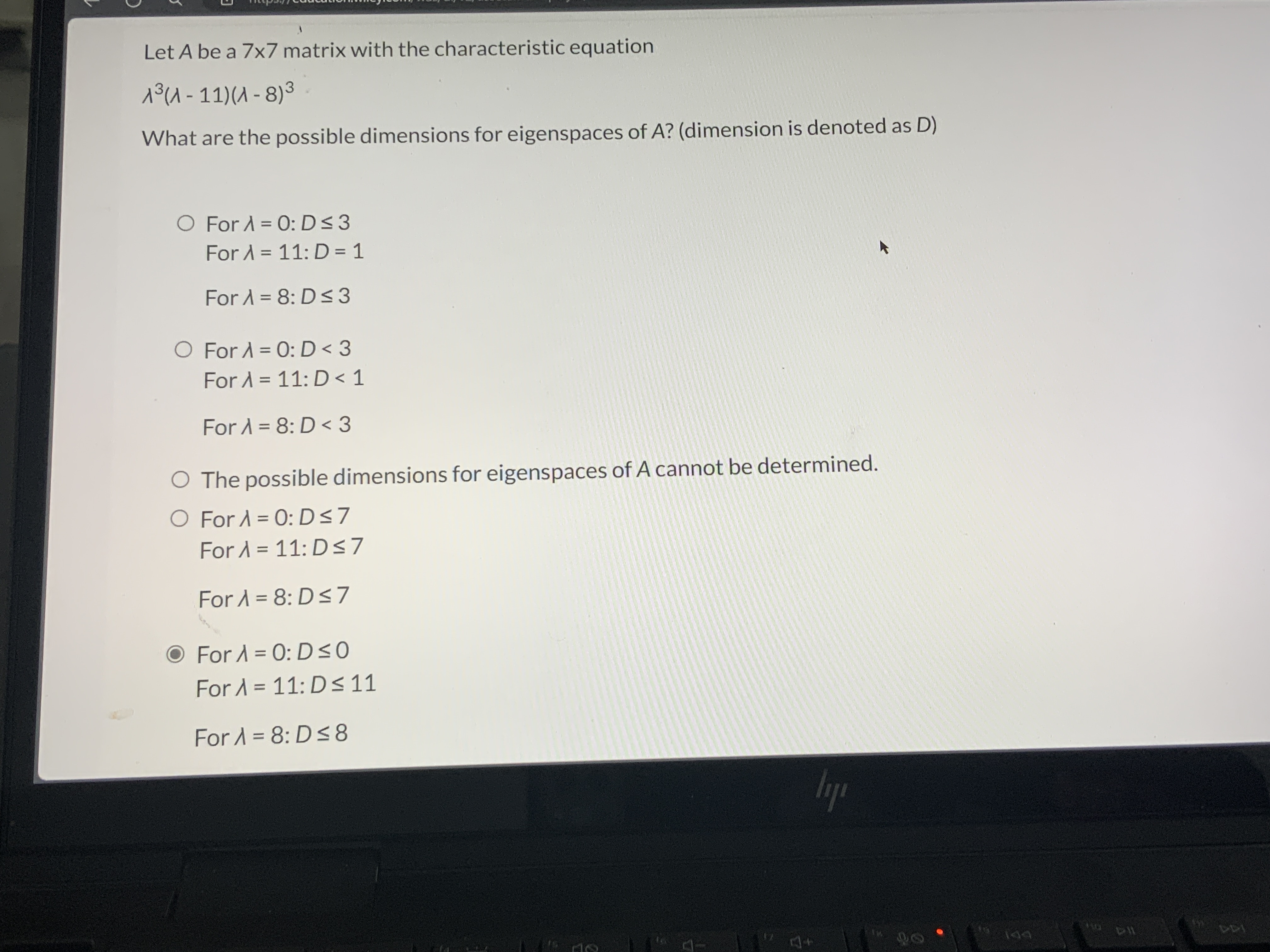 Let A ﻿be a 7×7 ﻿matrix with the characteristic | Chegg.com