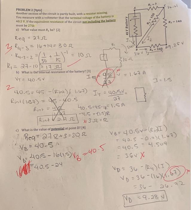 Solved PROBLEM 2 [9pts] Another section of the circuit is | Chegg.com