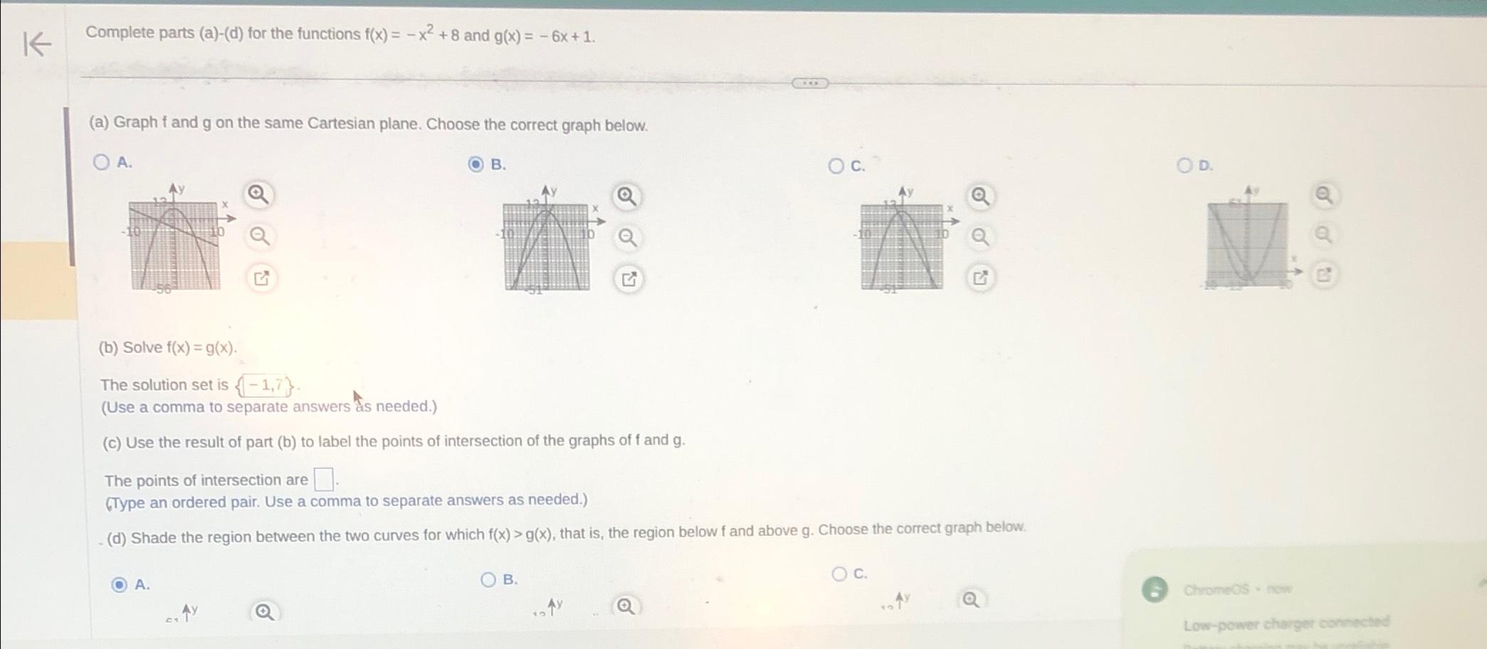 Solved Complete parts (a)-(d) ﻿for the functions f(x)=-x2+8 | Chegg.com