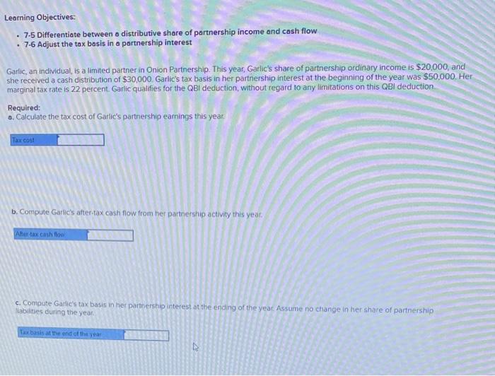 Solved Learning Objectives: - 7.5 Differentiate between o | Chegg.com