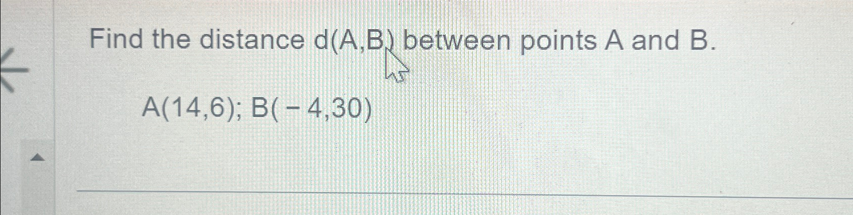 Solved Find the distance d(A,B) ﻿between points A and | Chegg.com