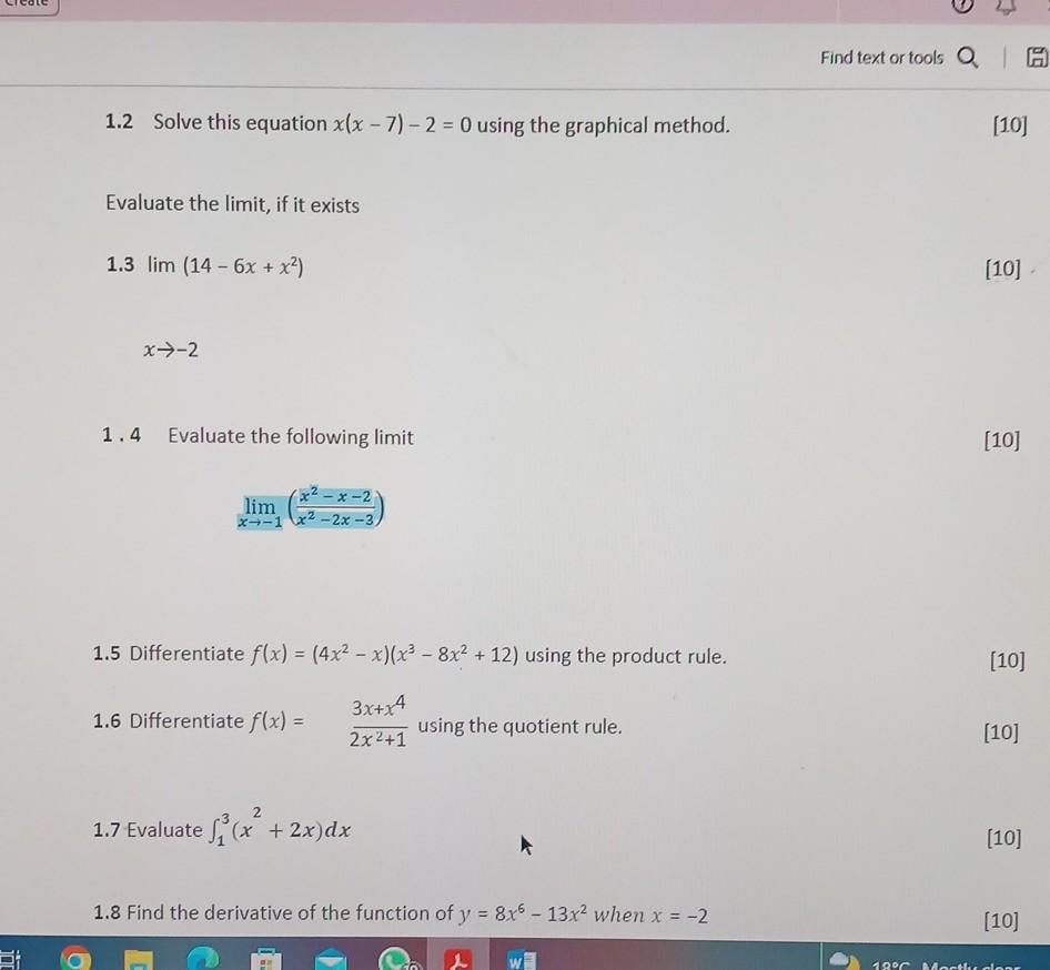 Solved 1.2 Solve this equation x(x−7)−2=0 using the | Chegg.com