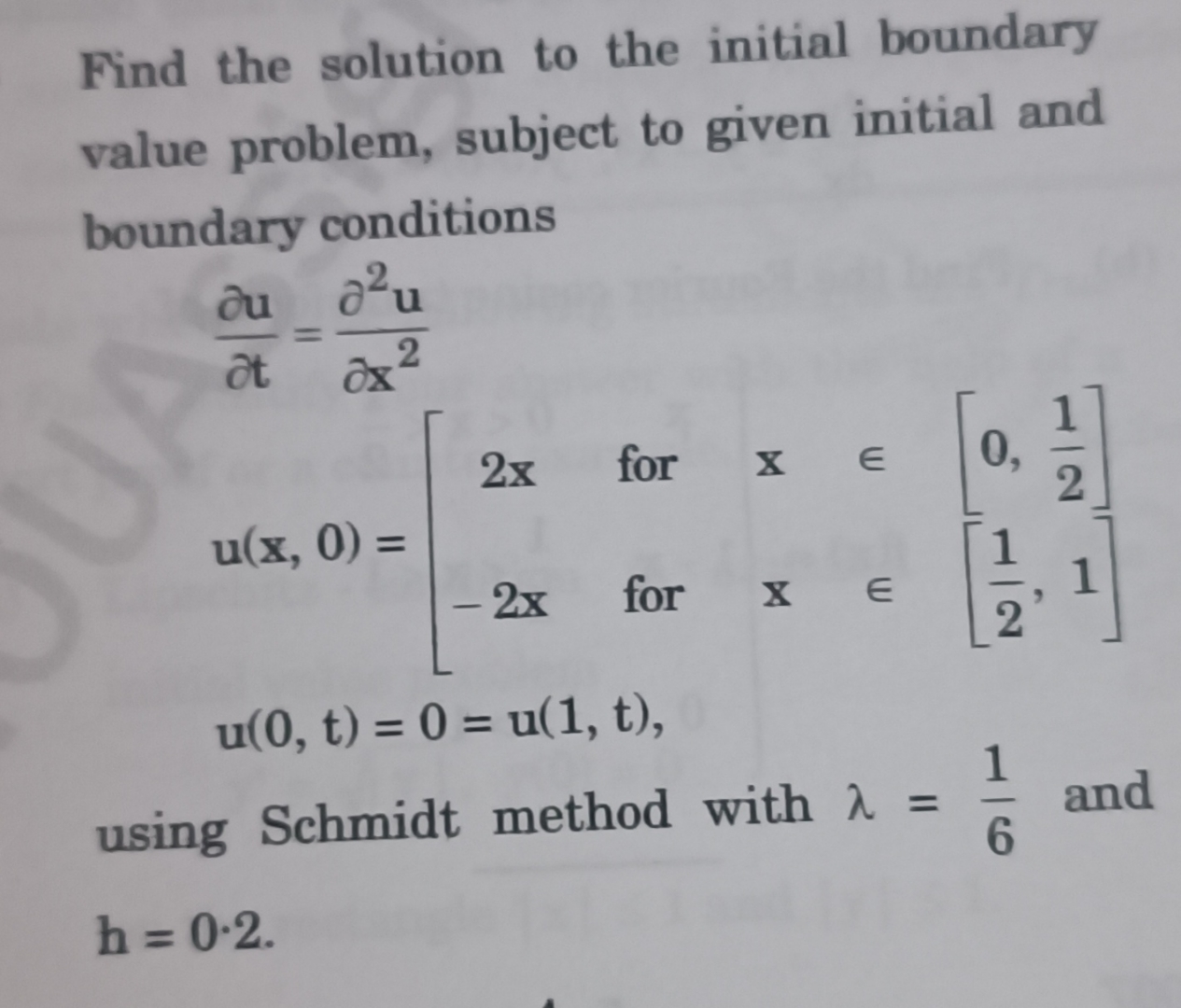 Solved Find The Solution To The Initial Boundary Value