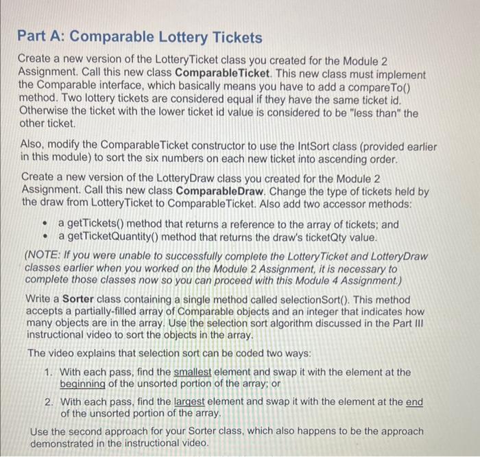 Solved Part A: Comparable Lottery Tickets Create a new | Chegg.com