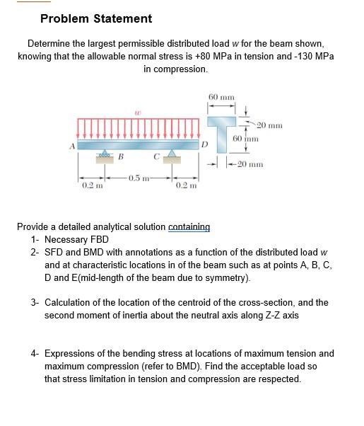 Solved Problem Statement Determine the largest permissible | Chegg.com