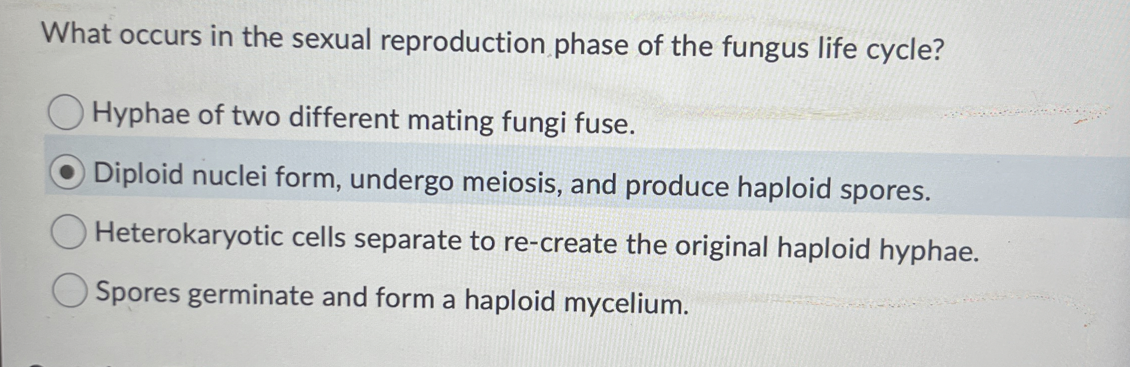 Solved What occurs in the sexual reproduction phase of the | Chegg.com