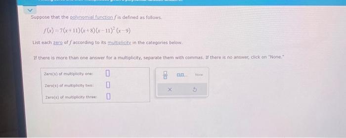 Solved Suppose that the polynomial function f is defined as | Chegg.com