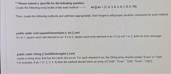 Solved "P Please submit a java file for the following | Chegg.com
