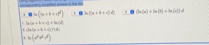 Solved Using logarithm rules, rearrange each of the | Chegg.com
