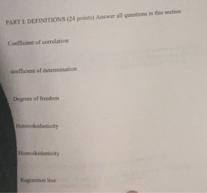 Solved PARTI: DEFINITIONS (24 points) Answer all questions | Chegg.com Solved PARTI: DEFINITIONS (24 points) Answer all questions | Chegg.com