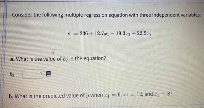 Solved Consider the following multiple regression equation | Chegg.com