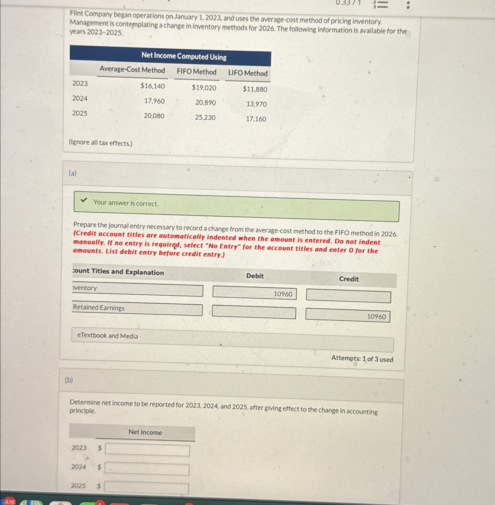 Solved Flint Company began operations on January 1,2023 , | Chegg.com