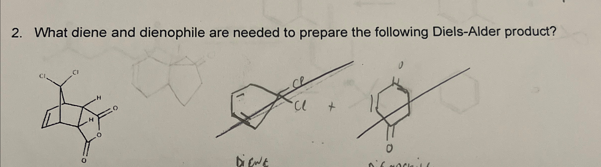 Solved What diene and dienophile are needed to prepare the | Chegg.com