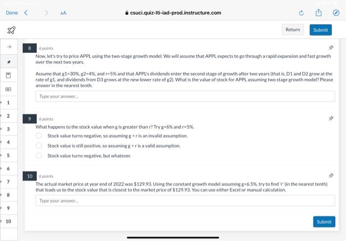 Solved AAPL div6 points Now, let's try to price APPL using | Chegg.com