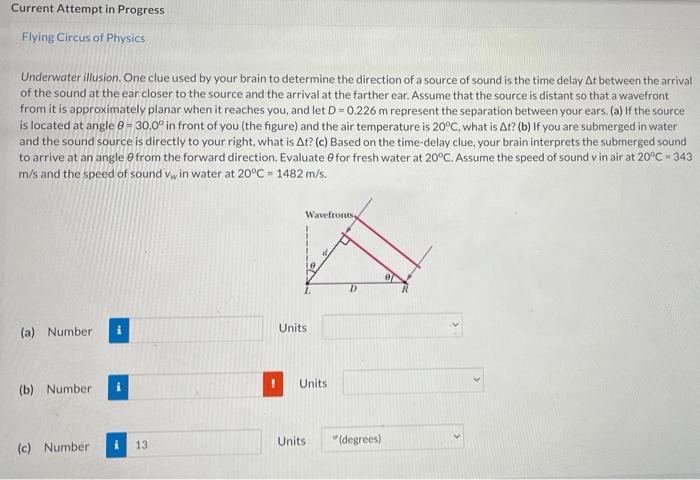 Solved Current Attempt in Progress Flying Circus of Physics | Chegg.com