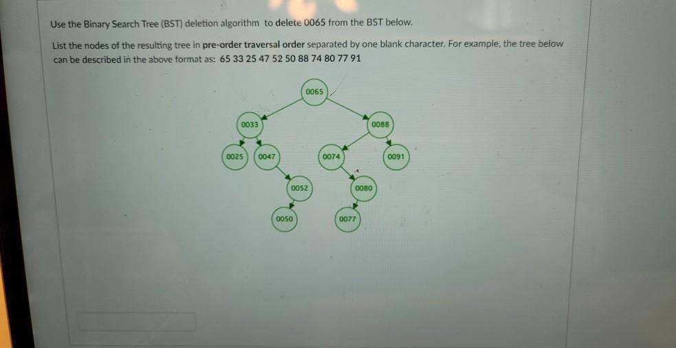 Solved Use The Binary Search Tree Bst Deletion Algorithm