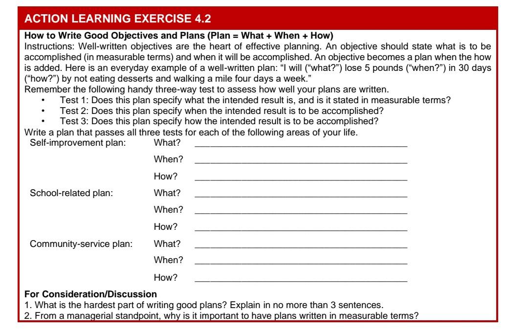 Solved ACTION LEARNING EXERCISE 4.2 How to Write Good | Chegg.com