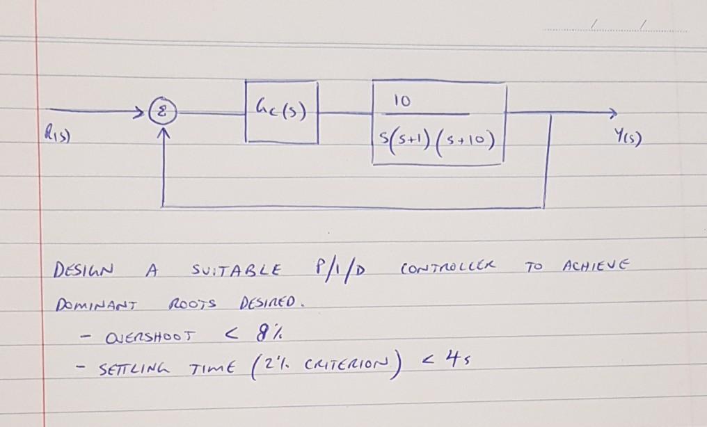 Solved design any type of PI, PD or PID controller to | Chegg.com