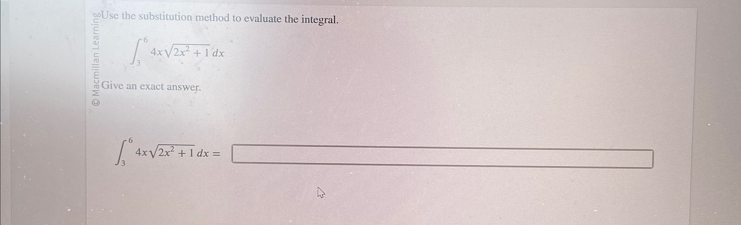 wUse the substitution method to evaluate the | Chegg.com