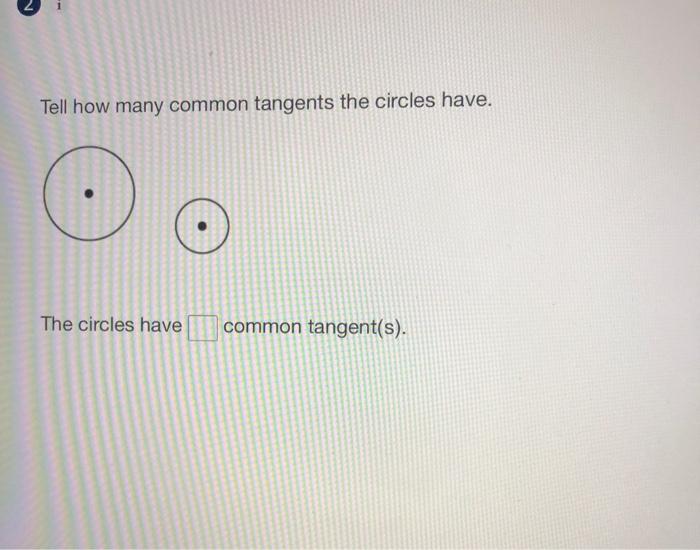 Solved Tell how many common tangents the circles have. The | Chegg.com