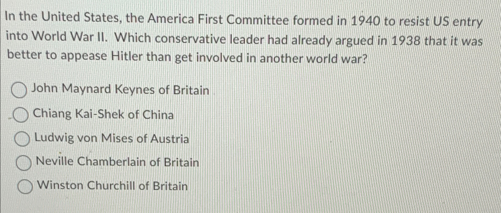 Solved In the United States, the America First Committee | Chegg.com