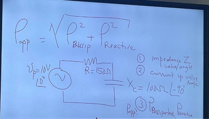 Solved (1) impedance Z (2) currunt ip valve Xc=100ΩL−90∘ | Chegg.com