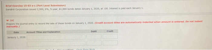 Solved Brief Exercise 15-03 a-c (Part Level Submission) | Chegg.com