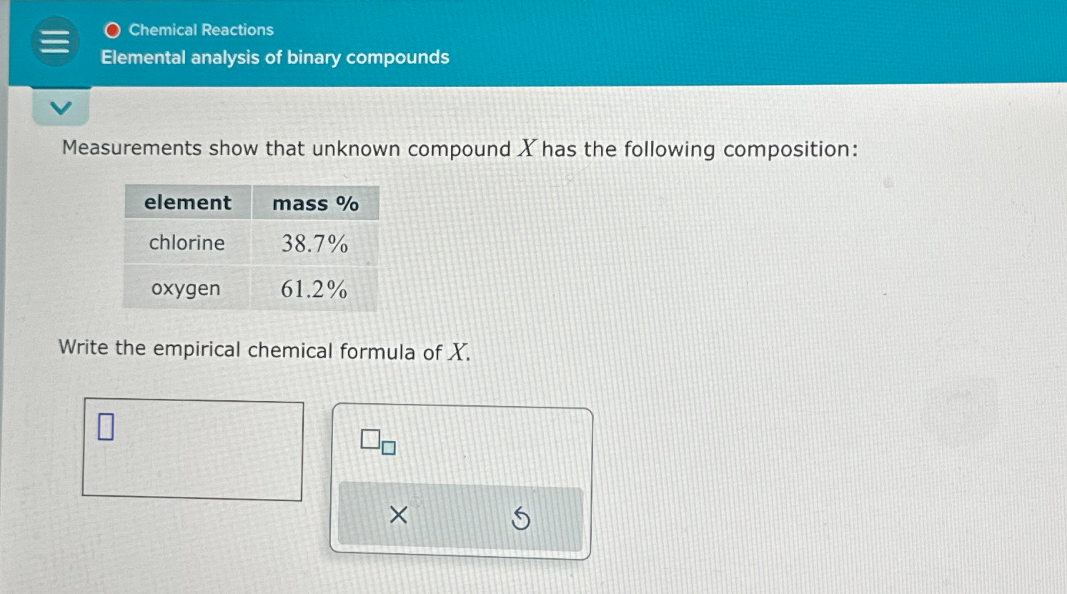 Chemical ReactionsElemental analysis of binary | Chegg.com